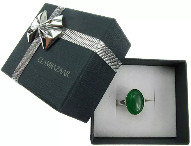 Inel argint reglabil cu agata verde 14x10 MM GlamBazaar Reglabila cu Agate - cel.ro