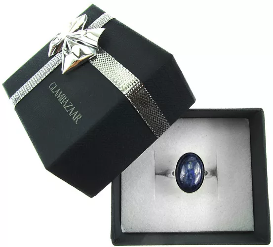 Inel argint reglabil cu lapis lazuli natural 14x10 MM GlamBazaar Reglabila cu - cel.ro