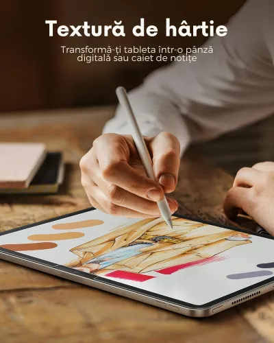 Folie de protectie din sticla cu textura de hartie Gelle pentru Apple ...