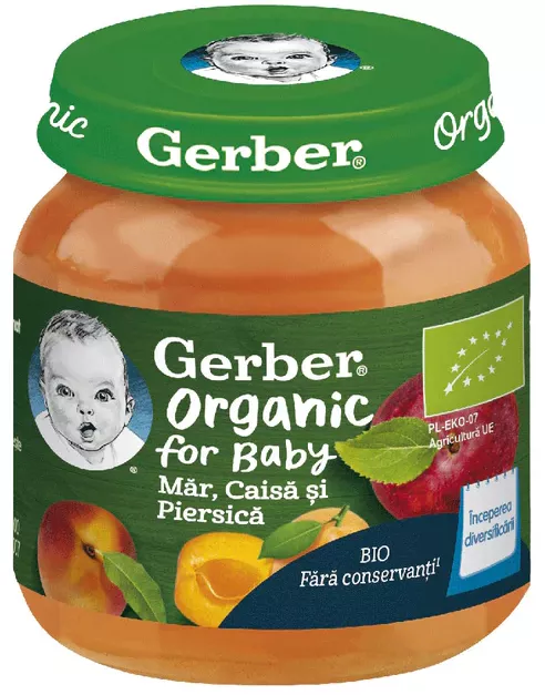 Gerber Piure Bio Mar Caisa Piersica 125 g mzfb_549810355 - cel.ro