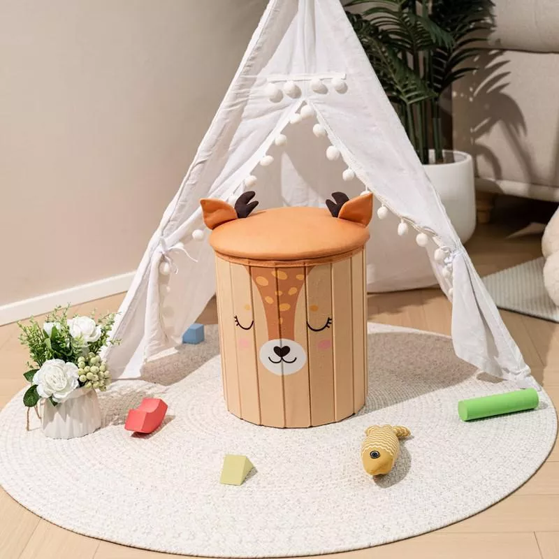 Taburet figurina pentru copii cu spatiu depozitare- Caprioara hr-fld28 ...