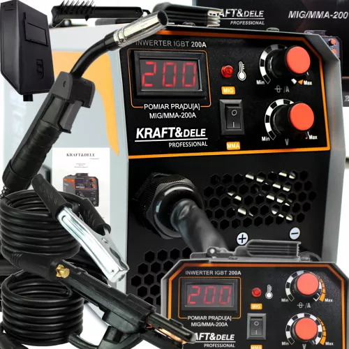 Aparat invertor de sudura MIG 200A sarma fara gaz electrozi + masca ...