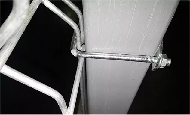 Brida prindere panou gard zincata cu placuta si piulite pentru stalp ...