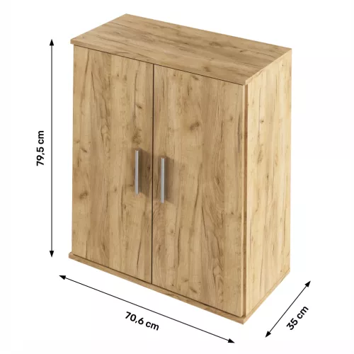 Comoda 2 usi mdf natur stejar artisan Resita 70.6x35x79.5 cm 0000263133
