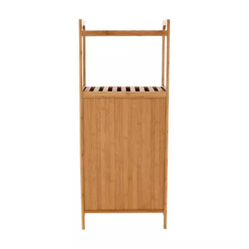 Cos de rufe bambus natur si textil gri Keri 40x30x95 cm 0000277815 - cel.ro