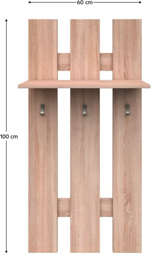 Cuier perete pal stejar sonoma Topty 60x23x100 cm 0000370871 - cel.ro