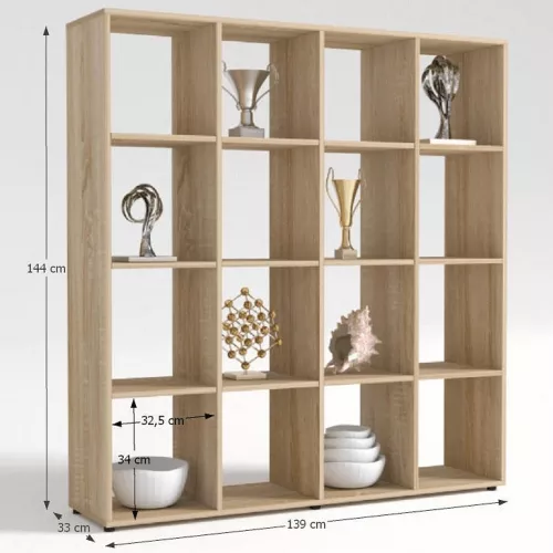 Raft pal stejar sonoma Sarah 139x33x144 cm 0000085803 - cel.ro