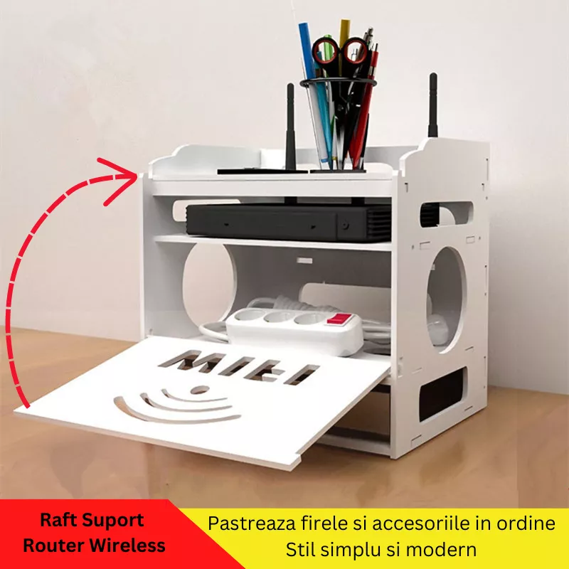 Raft Suport Router Wireless pentru mascare echipament WI-FI si fire ...