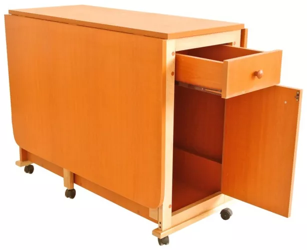 Set Masa plianta cu USA SI SERTAR cu 6 scaune pliante cires 2755 - cel.ro