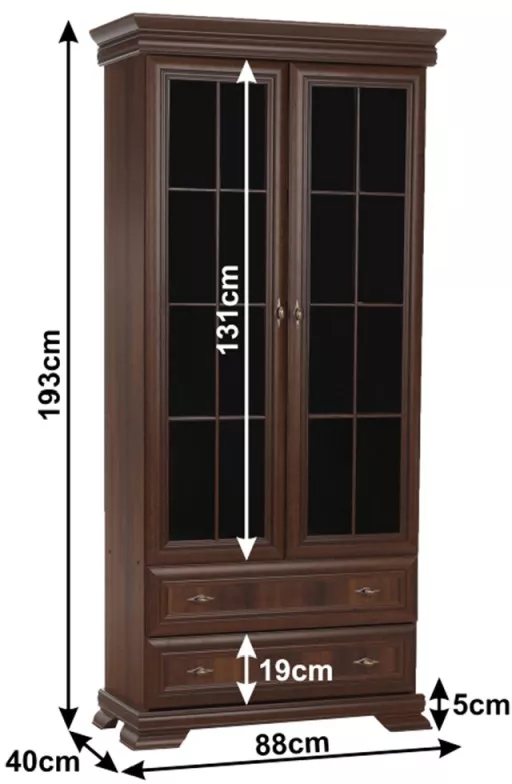 Vitrina living VMW2 2 usi 2 sertare Nuc 88 x 40 x 193 cm 5386 - cel.ro