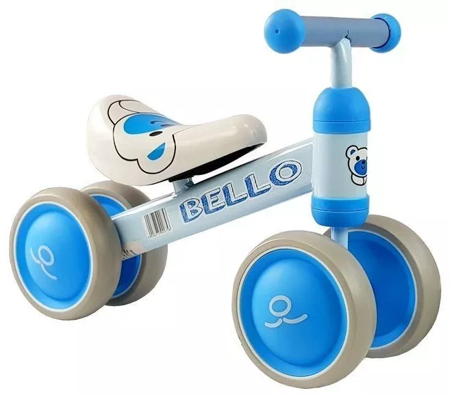 Bicicleta fara pedale cu roti duble pentru copii Blue Bello LeanToys ...