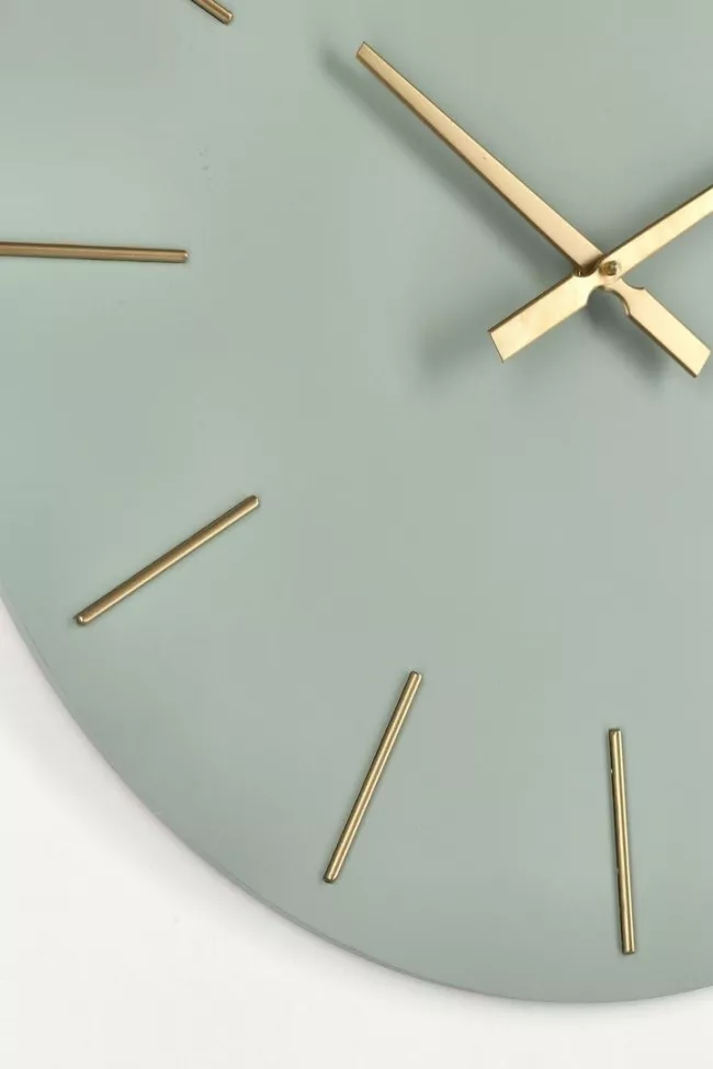 Ceas perete metal verde auriu Timeline 60x5 cm 0182388 - cel.ro