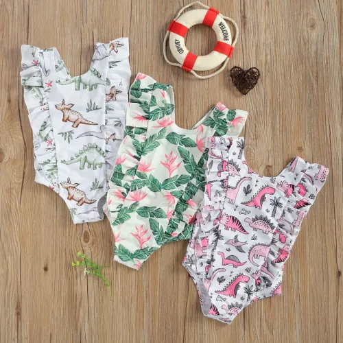 Costum de baie Jurassic Drool Marime 120 Model Frunze UPUdrl47b2u13 ...