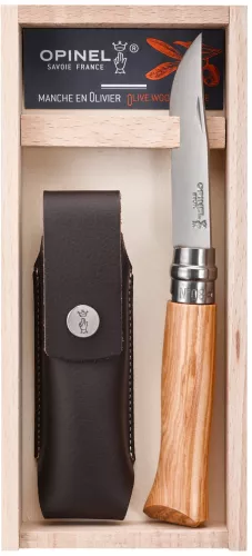 Cutit de buzunar N° 08 cu teaca inox 8 5 cm & Tradition Luxe& Olive ...