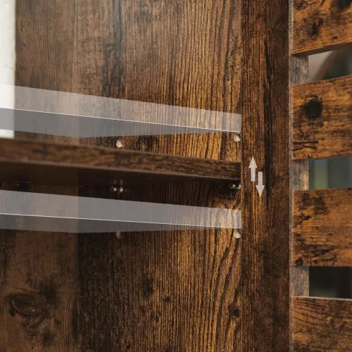 Dulap baie suspendat pal 3 rafturi 2 usi maro rustic 60x20x70 cm Artool ...