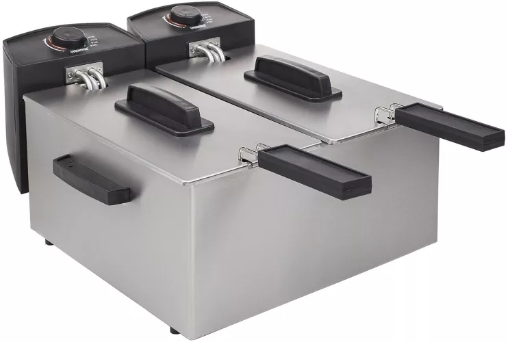 Friteuza cu 2 compartimente 6L 2 x 1800W Argintiu - Princess KTS0118312301001 - cel.ro