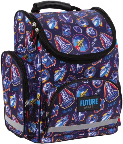 Ghiozdan ergonomic pentru scoala baieti Derform Future rachete spatiale ...