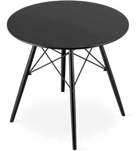 Masa stil scandinav Artool rotund MDF si lemn negru 80x72 cm 3778_1 ...
