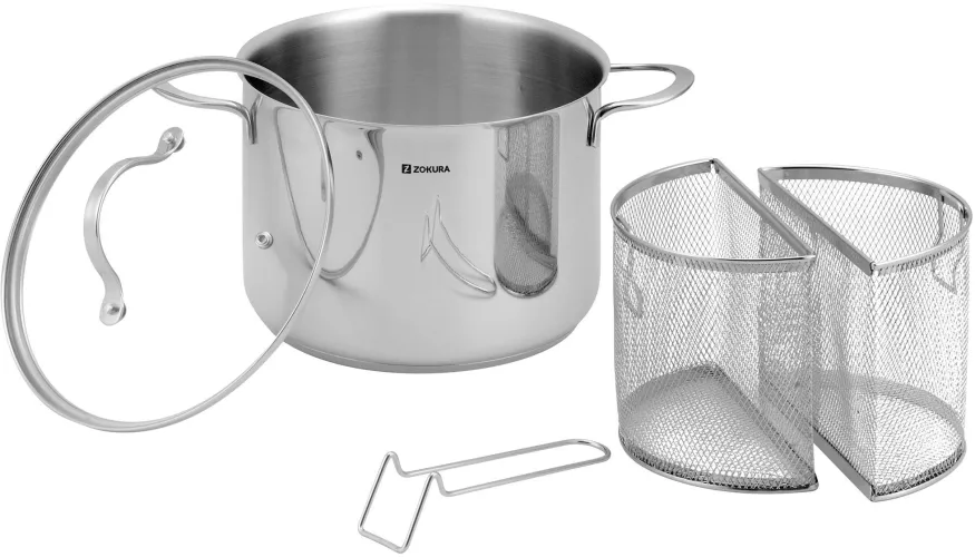 Oala pentru paste cu 2 cosuri inox 22cm/6L - Zokura KTSZ1093 - cel.ro