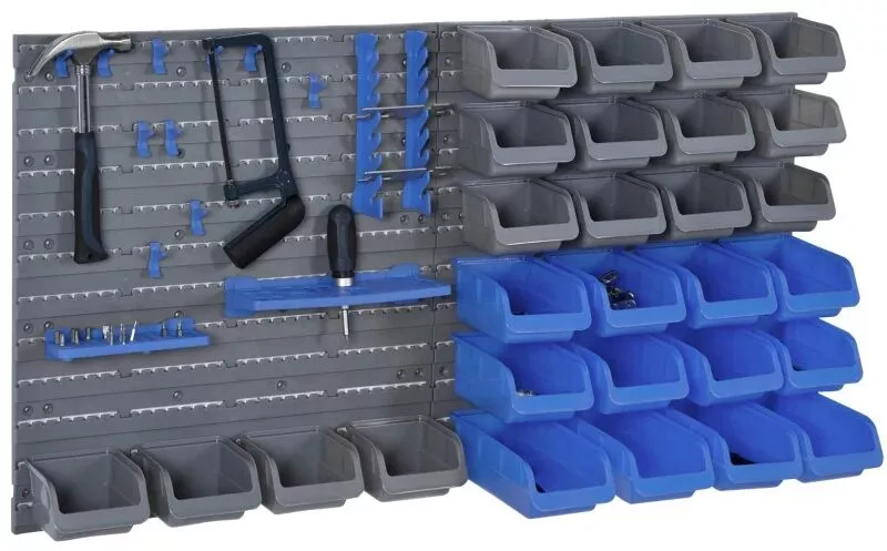 Panou scule PP cu 28 de cutii pentru depozitare 10 carlige 4 suporturi ...