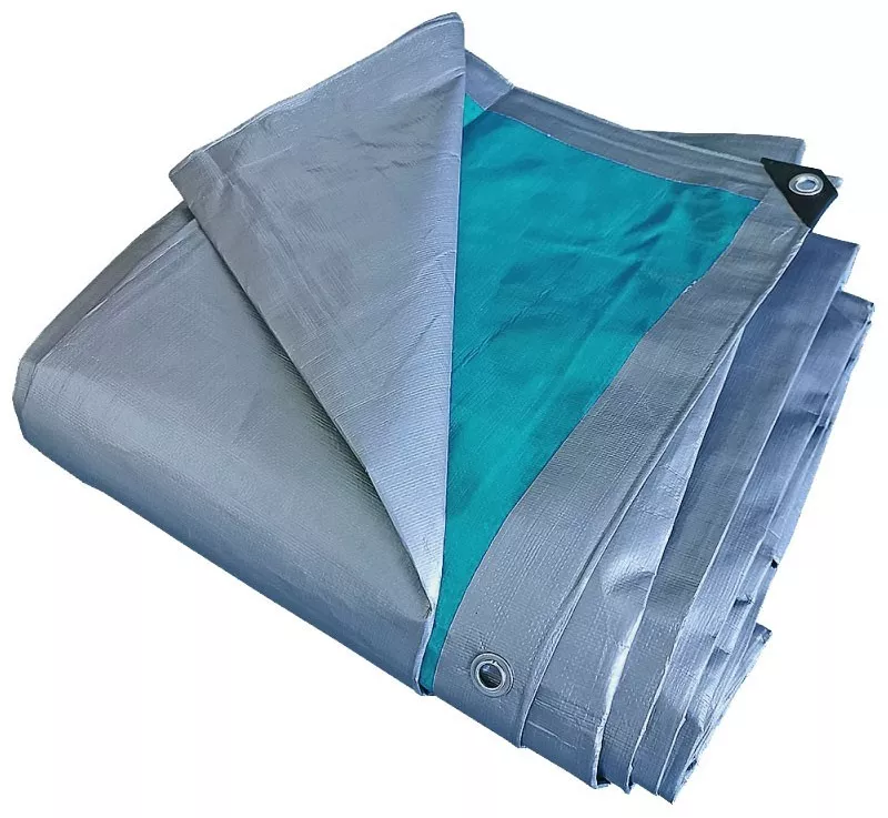 PRELATA CU INELE 220 G/MP 5x6 M ARGINTIU-VERDE 104503 - cel.ro