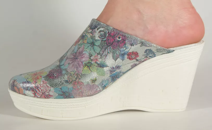 Saboti multicolori cu platforma piele naturala SBM5A 38 - cel.ro