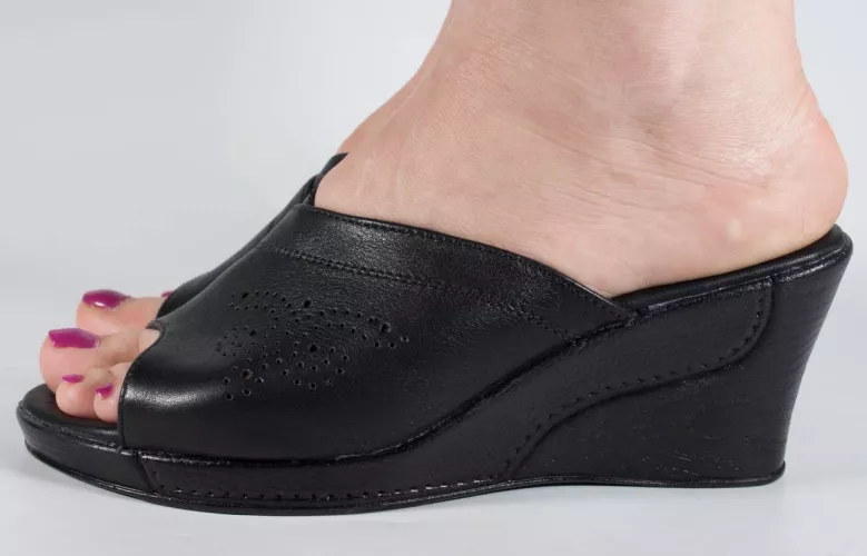 Saboti negri din piele dama cu platforma SBM1 38 - cel.ro