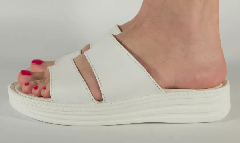 Saboti platforma albi piele naturala SBM4 40