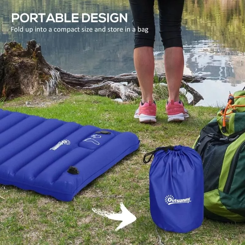 Saltea camping gonflabila cu pompa incorporata impermeabila plastic ...