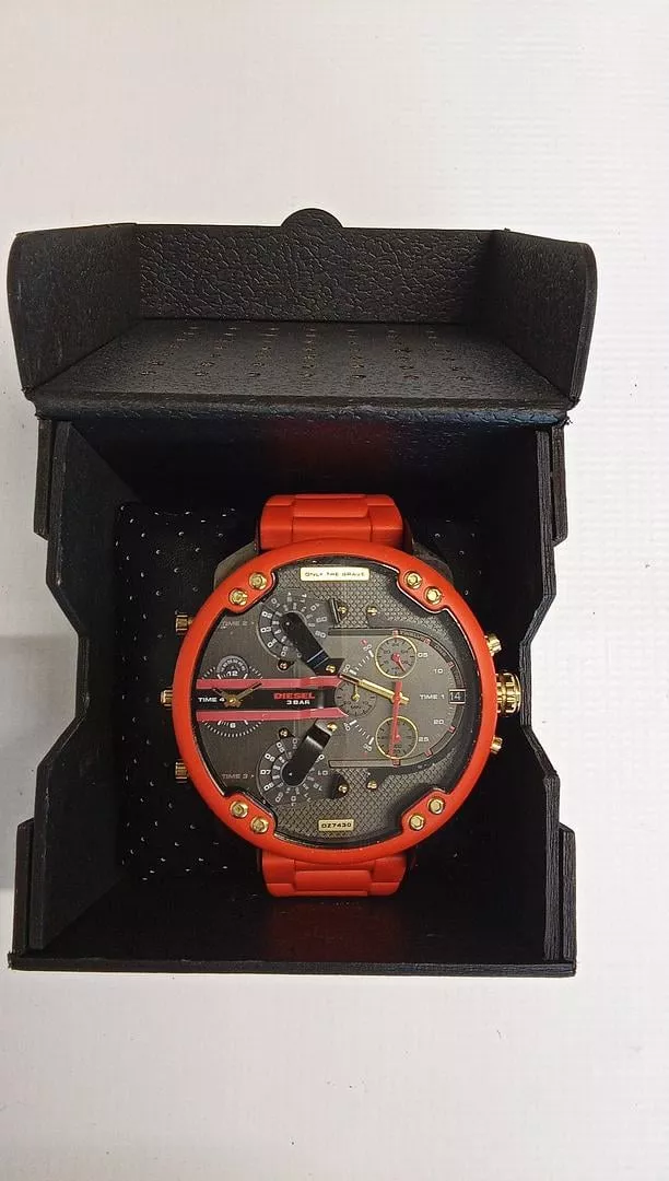 Ceas barbatesc cronograf Diesel Mr. Daddy 2.0 DZ7430 rosu gri antracit ...