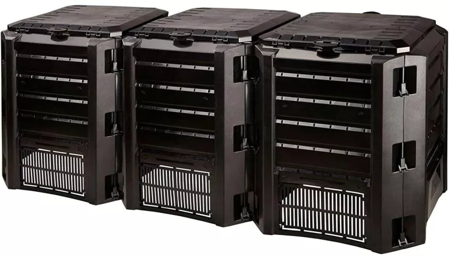 Compostor de gradina 3 module Module Compogreen 1200 L negru 198x71 ...