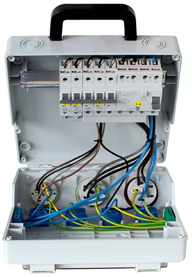 Distribuitor de curent FIXO cu 1 priza 3P+N+E 16A 1 priza 3P+N+E 32A 4 ...