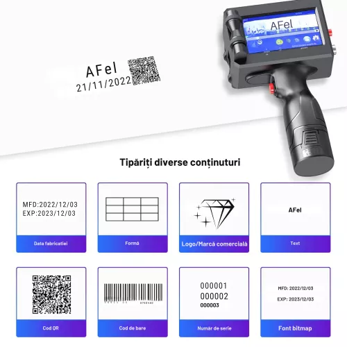 Imprimanta Inkjet AFel Imprimare Logo Coduri de Bare Date expirare ...