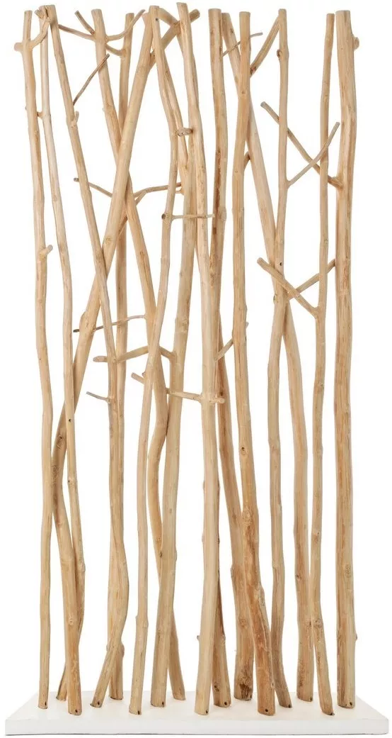 Paravan din lemn natur si alb Aili 100 cm x 18.5 cm x 180 h 0680478 ...
