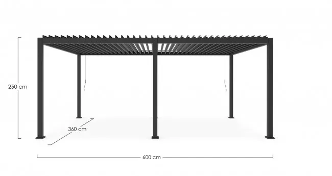 Pavilion gradina gri antracit Ocean 600x360x250 cm