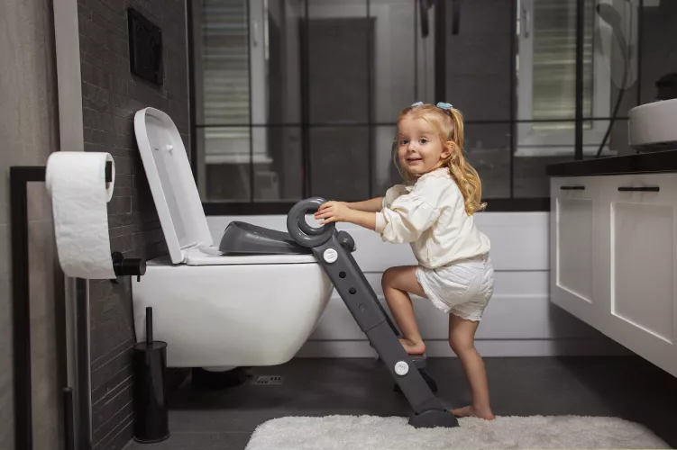 Reductor toaleta pliabil cu scara babyjem culoare antracit BJ_8613 - cel.ro