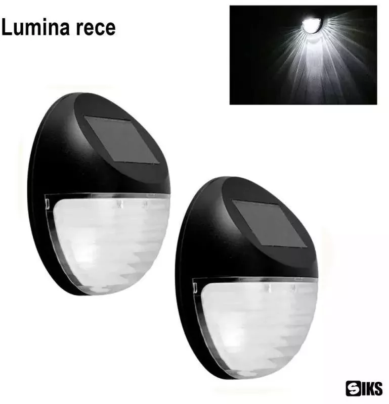Set 2 Lampi Solare De Exterior SIKS LED Lumina Alb Rece Acumulator 600 ...