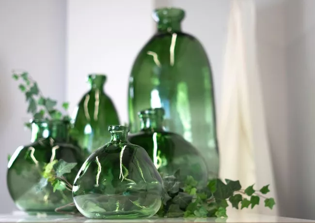 Set 2 vaze flori sticla verde Loopy 22x51 cm 0202718 - cel.ro