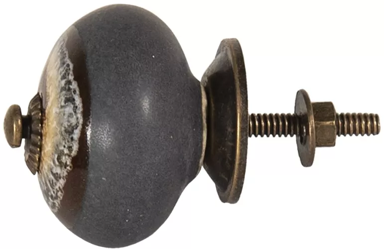 Set 4 butoni mobilier ceramica gri bej 4 cm 65025 - cel.ro