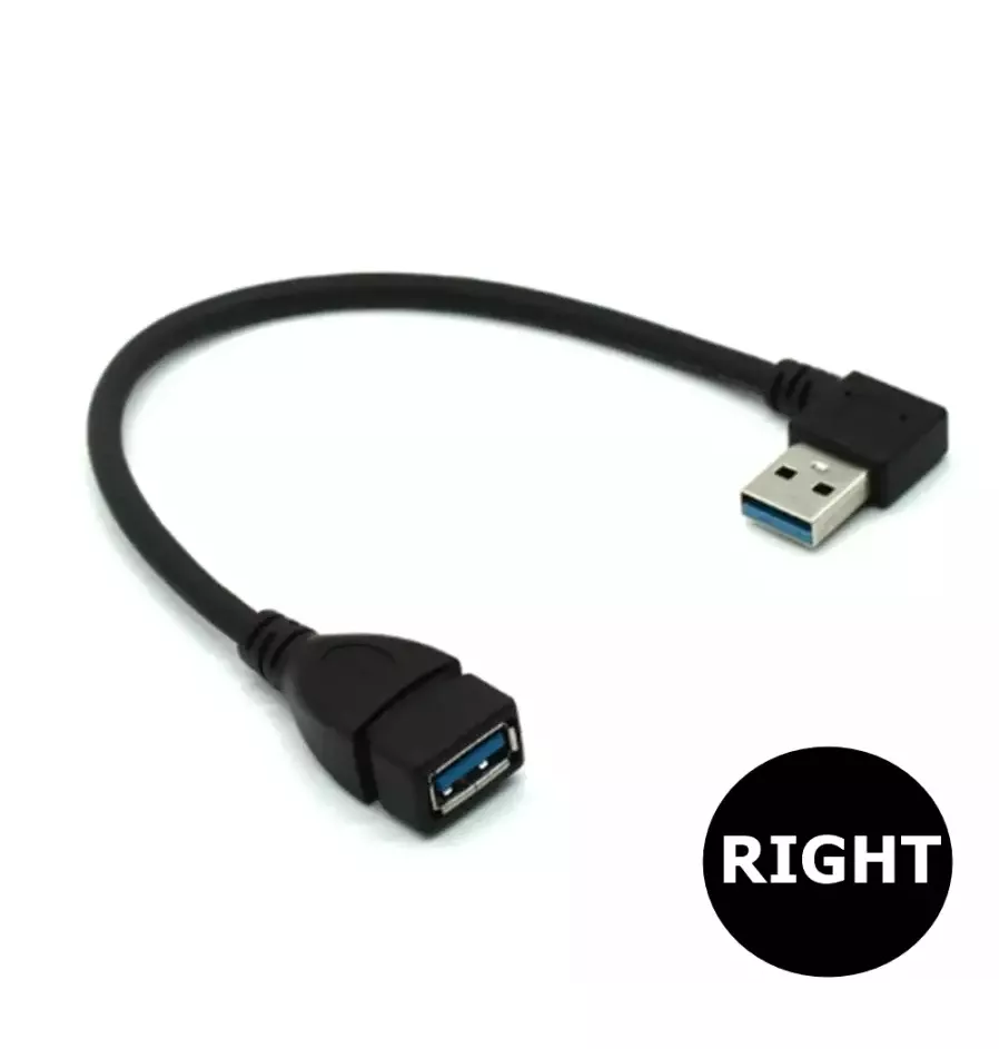 Adaptor cablu prelungitor USB 3.0 Tata-Mama la 90 de grade 20 cm Tip ...