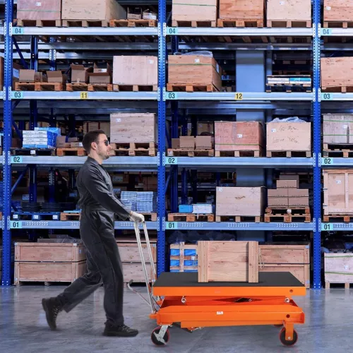 Carucior hidraulic cu platforma 120x 60 cm Vevor max 800 kg Inaltime ...