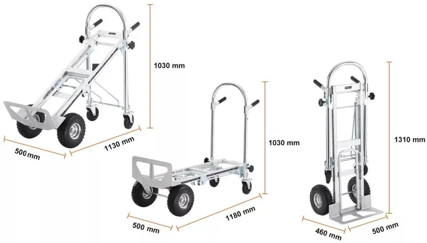 Carucior marfa 4 in 1 Capacitate max 454 kg Greutate 18.3 Kg Aluminiu ...