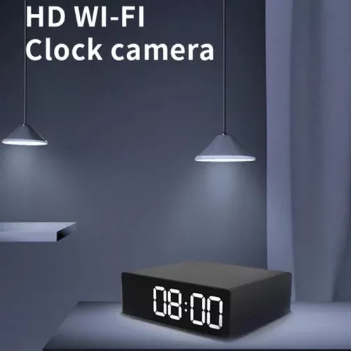 Ceas de birou cu Camera Spion iUni IP33 Wi-Fi 8GB Full HD 150 grade ...