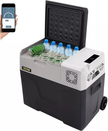 Lada frigorifica cu compresor Vevor Troller Bluetooth USB Led 12/24 V ...