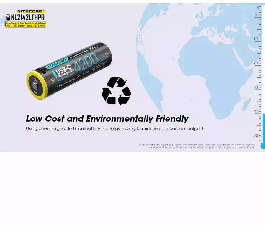 Nitecore NL2142LTHPR USB 4200mAh 15A 21700 special pentru vreme rece cu ...