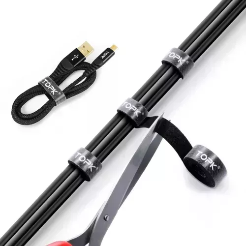 Organizator cabluri cu arici TOPK 5m Birou PC Retea Office negru ...