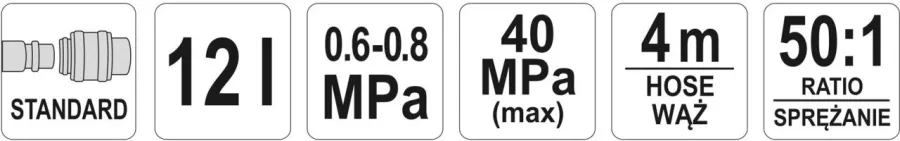Pompa pneumatica pentru gresat Yato YT-07067 8 Bar 12 L YT-07067 - cel.ro