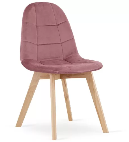 Scaun bucatarie/living Artool Bora catifea lemn roz inchis 44.5x54x81.5 cm