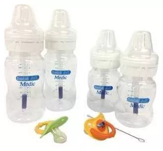 Set 2 biberoane nou-nascuti si 2 suzete Medic BebeduE 80146 80146 ...