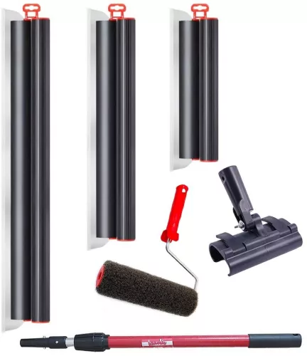 Set 3 gletiere profesionale inox 40 60 80 cm adaptor maner prelungitor ...